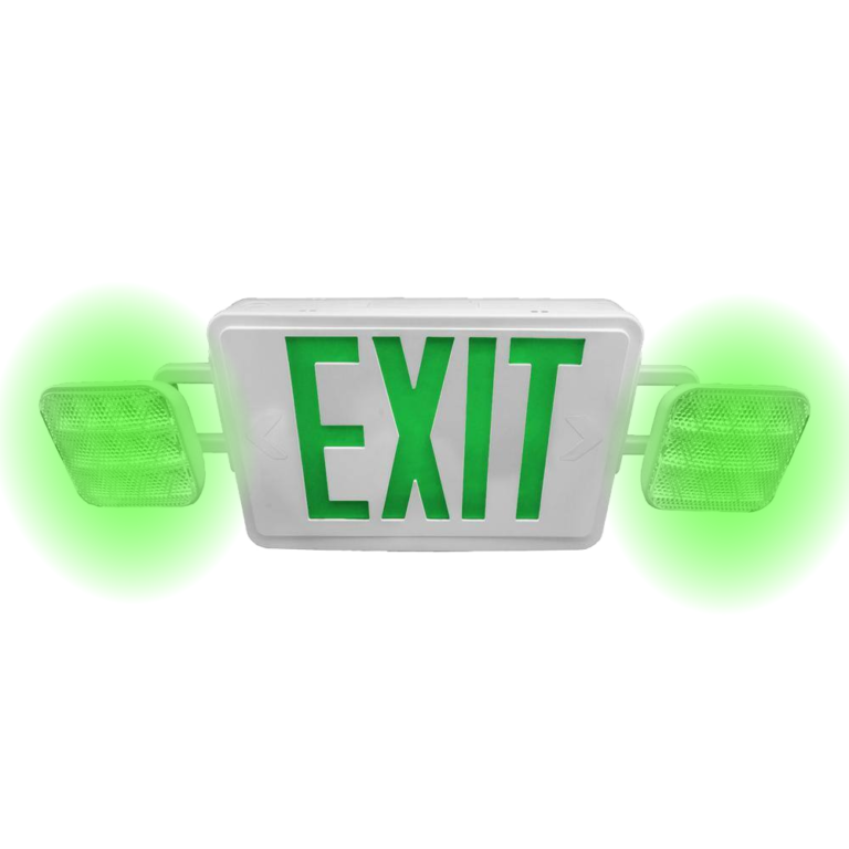 Green Light Exit Sign Combo Grow Room Emergency Lights